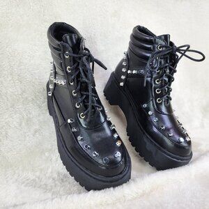 Lemonade | Shoes | New Emo Punk Studded Combat Platform Sneaker Boots ...